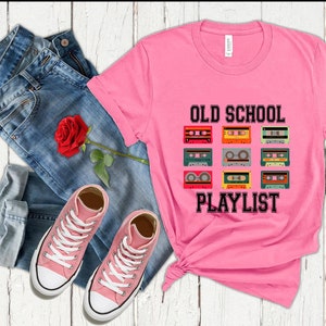 Old School Playlist Tshirt, Music Mix Tape Cassette Player Shirt, Retro 80s 90s Music Party ...