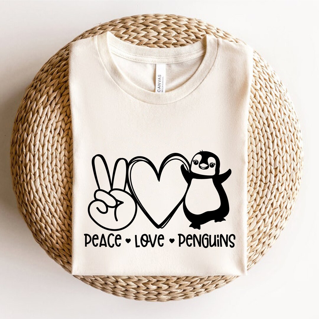 Peace Love Penguins Shirt, Funny Penguin Shirt, Penguin Lover Shirt ...