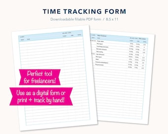 Fillable Time Tracking - Etsy