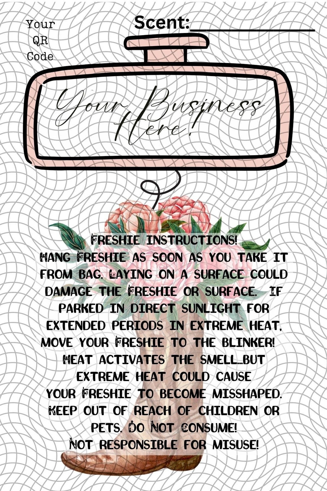 PNG FILE Download-freshie Scent & Care Instructions Package Insert-car ...