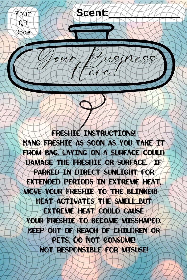 PNG FILE Download-freshie Scent & Care Instructions Package Insert-car ...