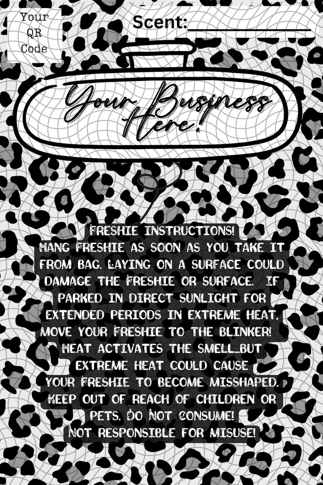 PNG FILE Download-freshie Scent & Care Instructions Package Insert-car ...