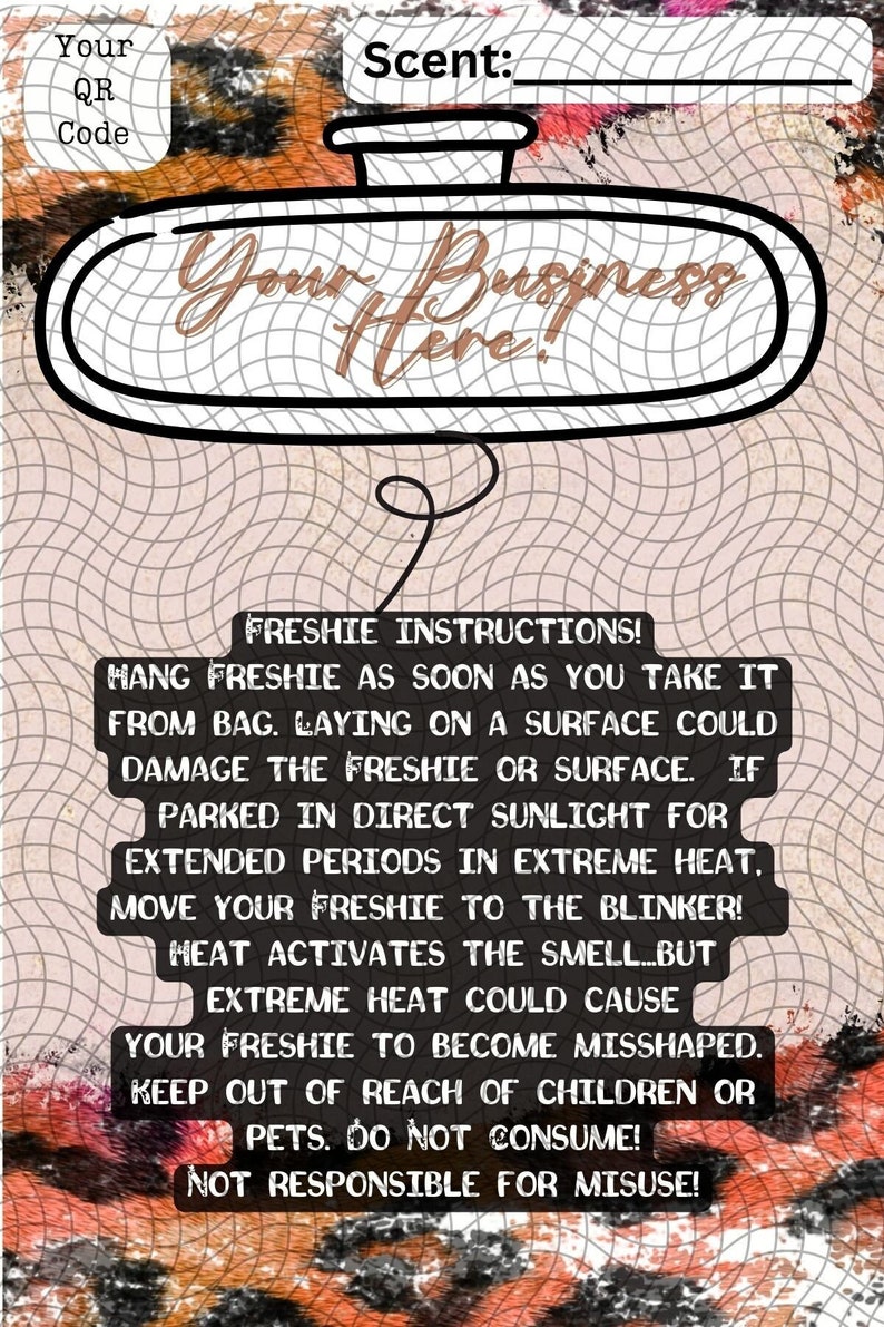 PNG FILE Download-freshie Scent & Care Instructions Package Insert-car ...