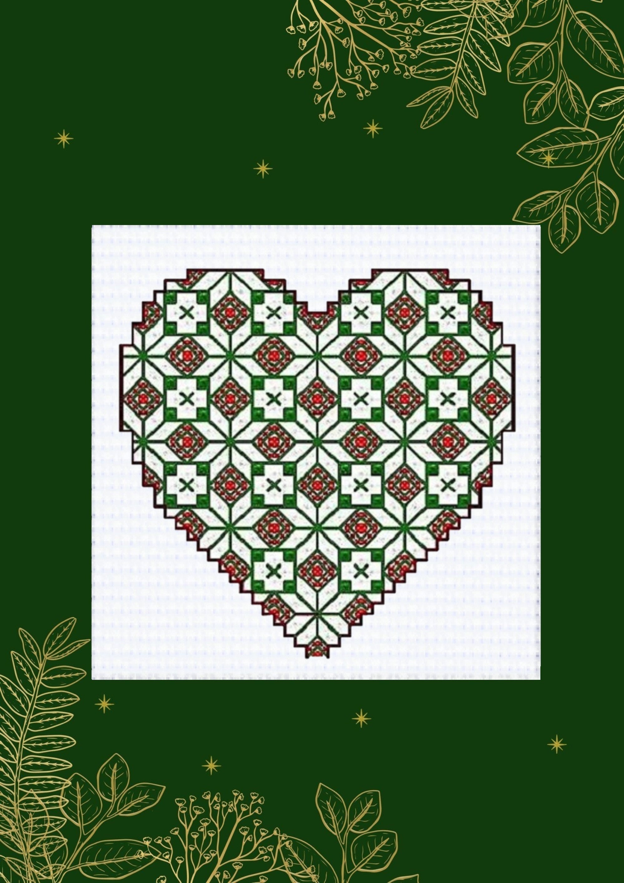 Christmas Ornaments Blackwork Pattern, Round and Heart Shape Cross Stitch Chart, Instant ...