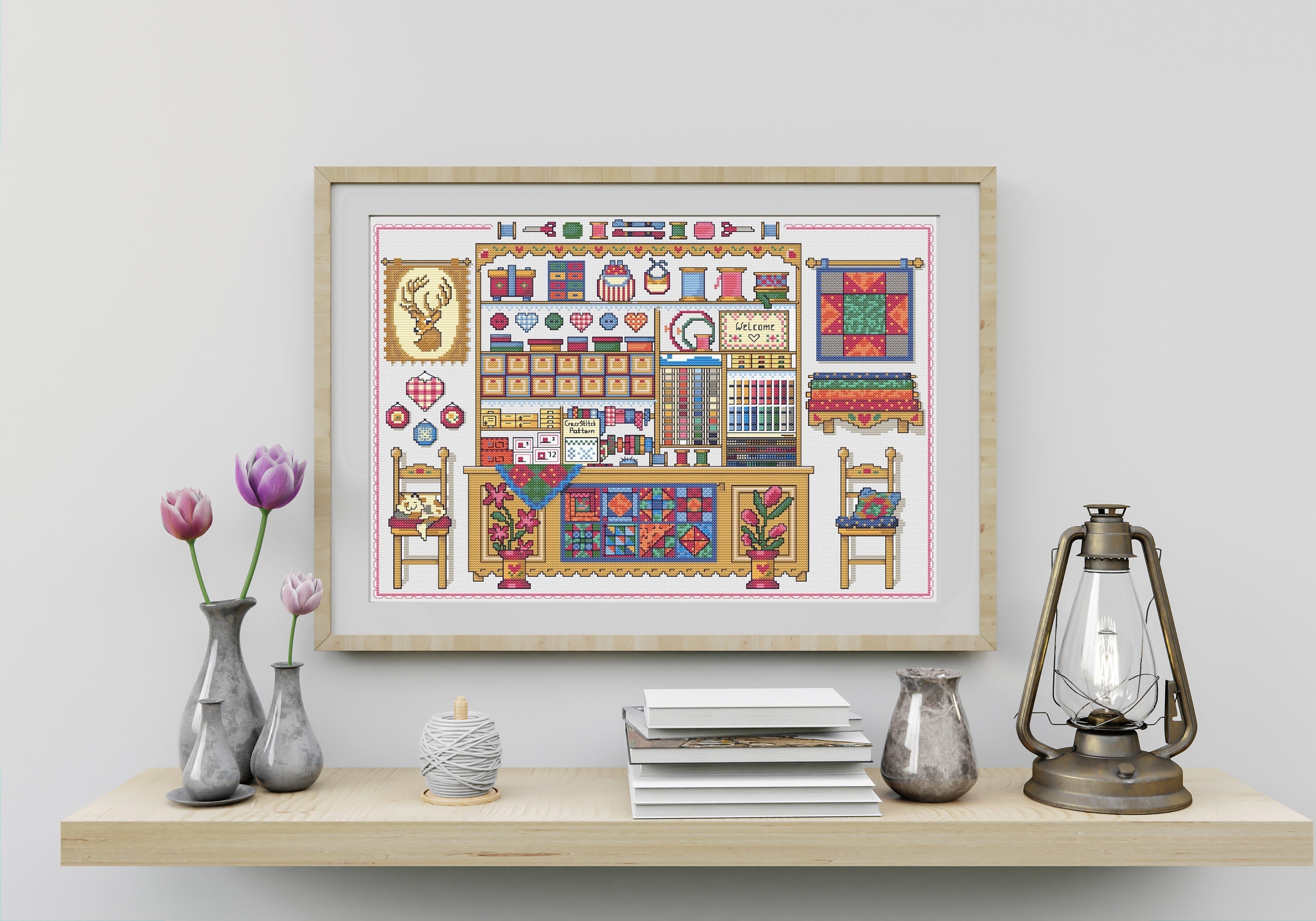 Sewing Room Cross Stitch Pattern: Craft Room Embroidery (PDF) - Etsy