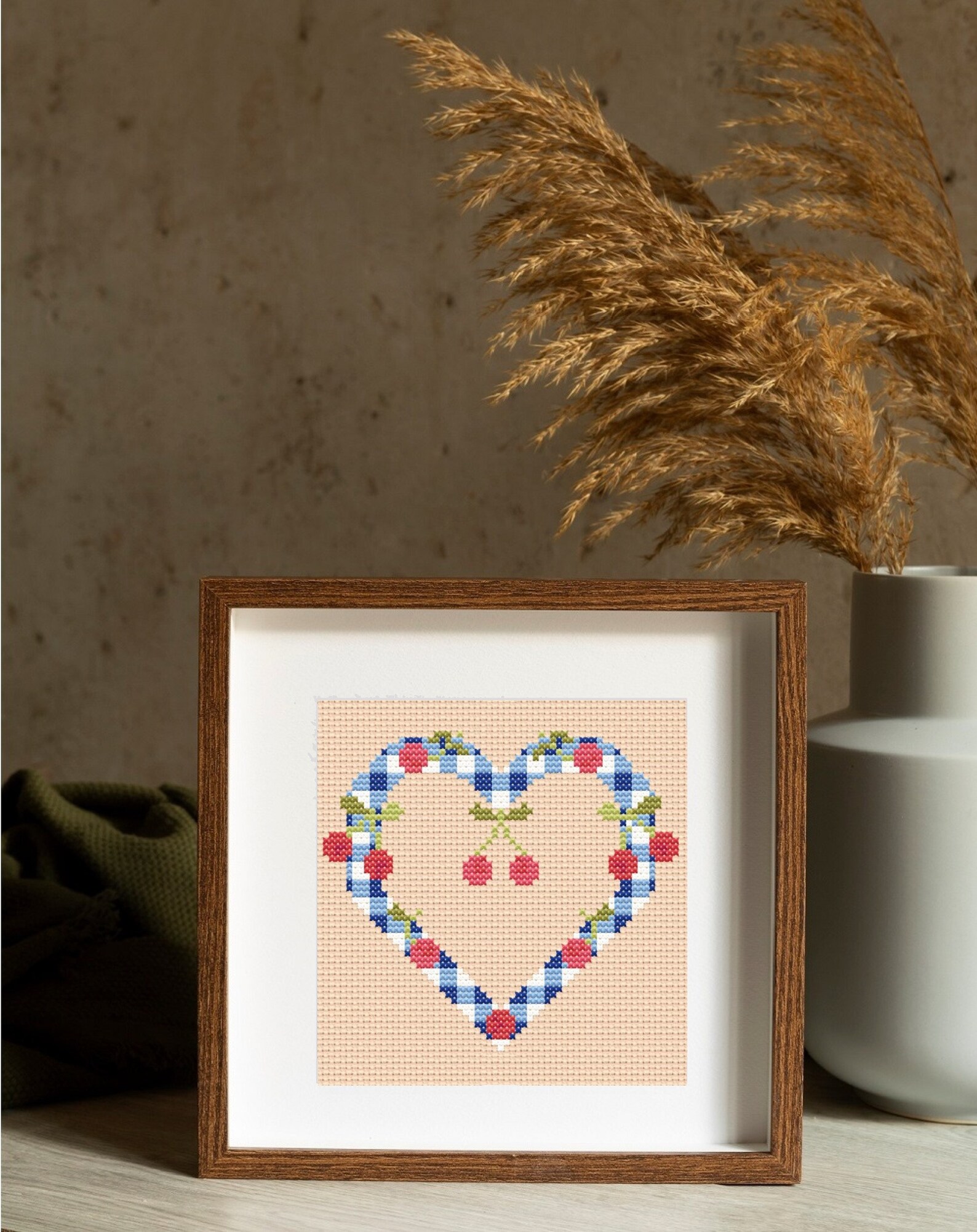 Berry Hearts Cross Stitch Pattern: Valentine's Ornament Set (PDF ...