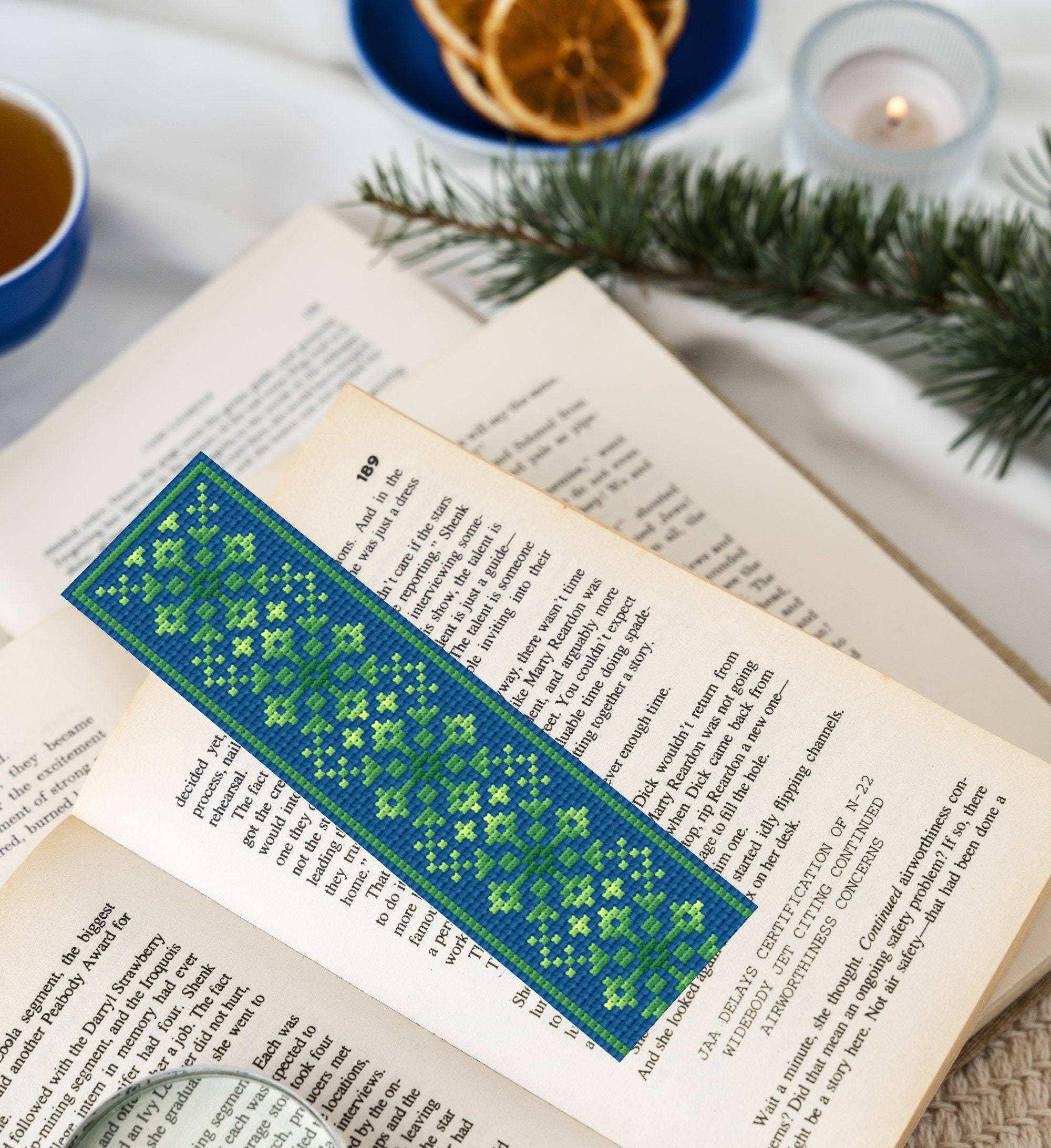 Bookmark Cross Stitch Pattern, Snowflakes Bookmark Embroidery Pattern ...