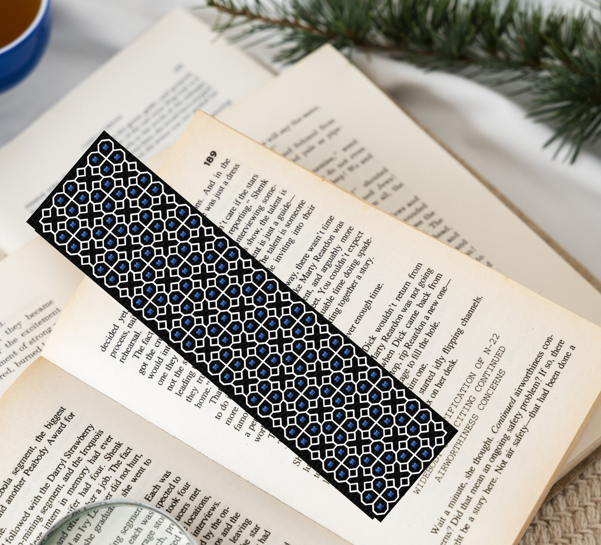 Blackwork Bookmark Embroidery Pattern: Geometric Cross Stitch (PDF) - Etsy