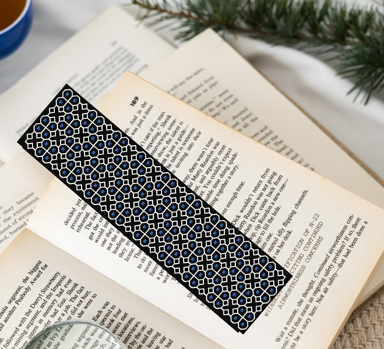 Blackwork Bookmark Embroidery Pattern: Geometric Cross Stitch (PDF) - Etsy