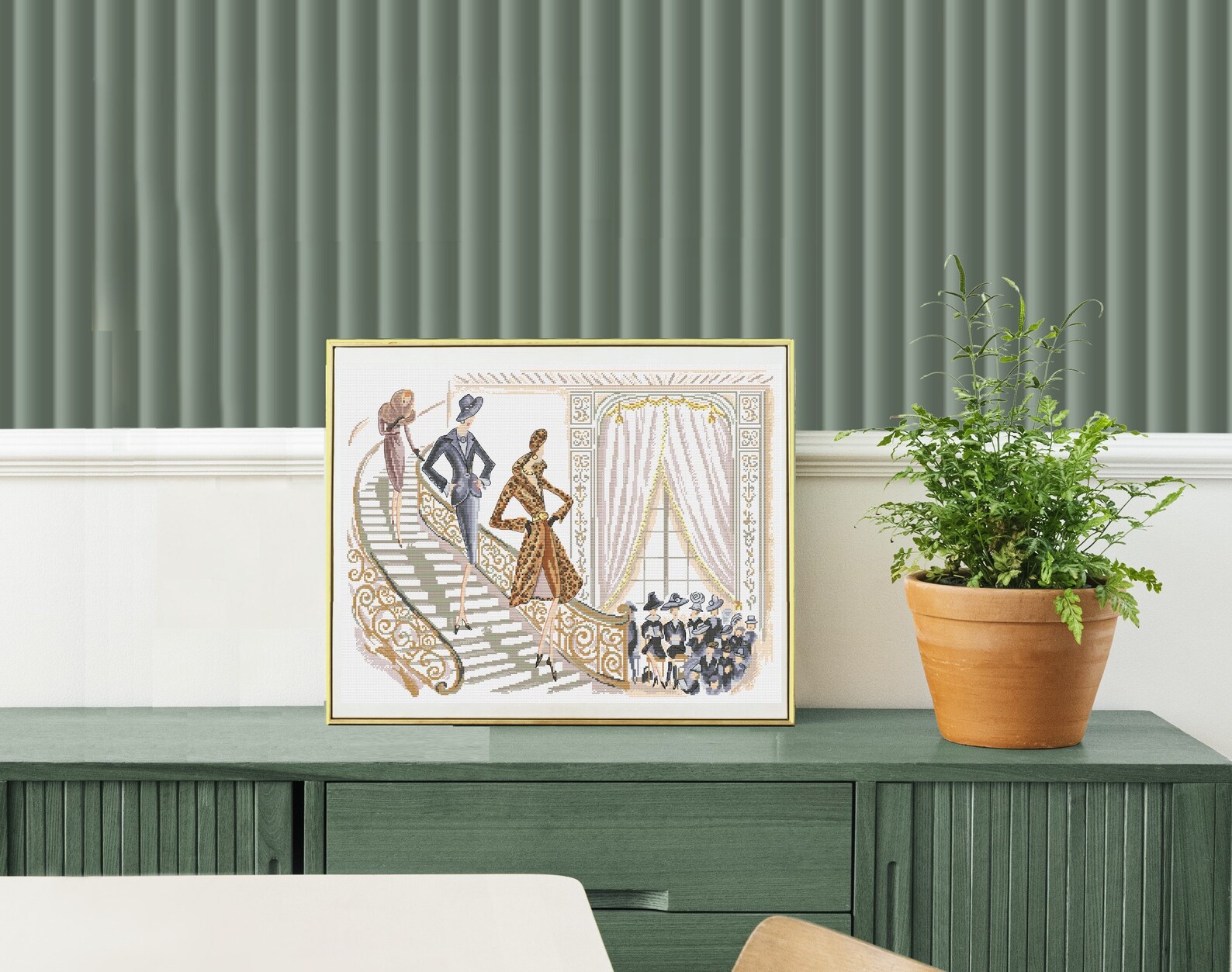 Elegant Ladies Cross Stitch Pattern, Fashion Show Embroidery Chart ...