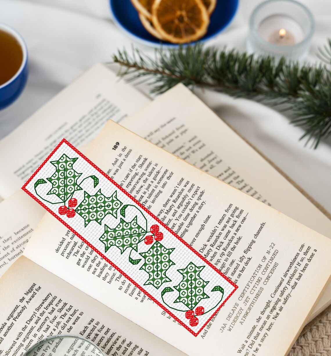 Christmas Blackwork Bookmark Patterns: Set of 3 Embroidery Designs (PDF ...