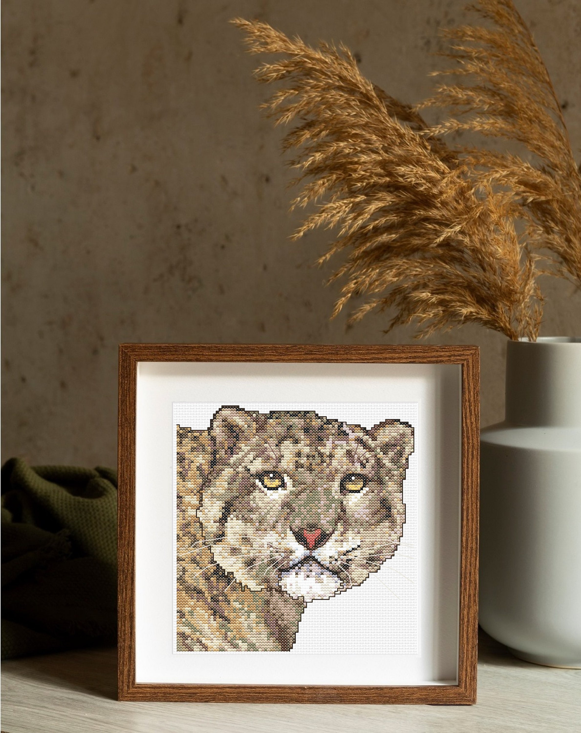 Leopard Cross Stitch Pattern Animal Embroidery Design Big - Etsy