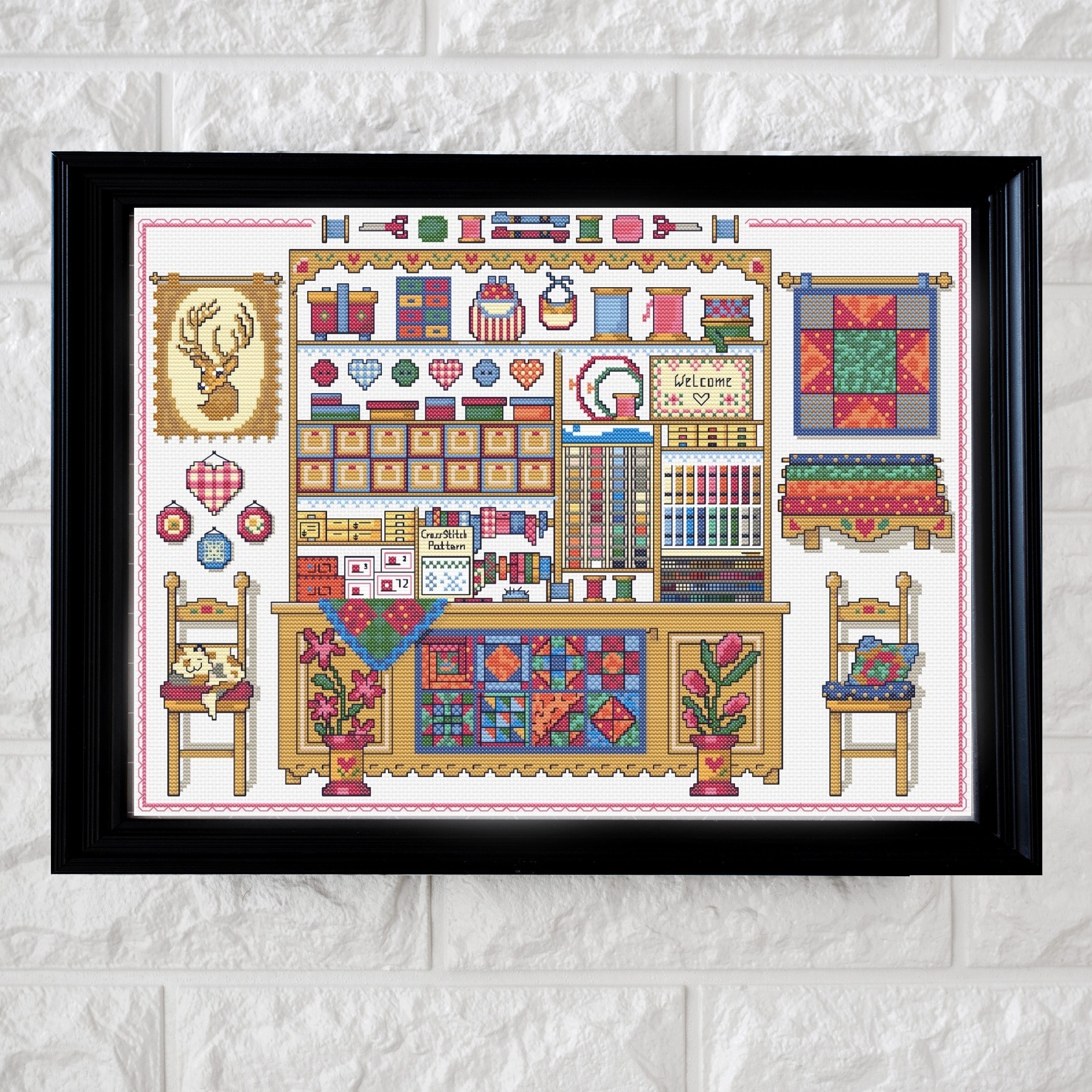 Sewing Room Cross Stitch Pattern: Craft Room Embroidery (PDF) - Etsy