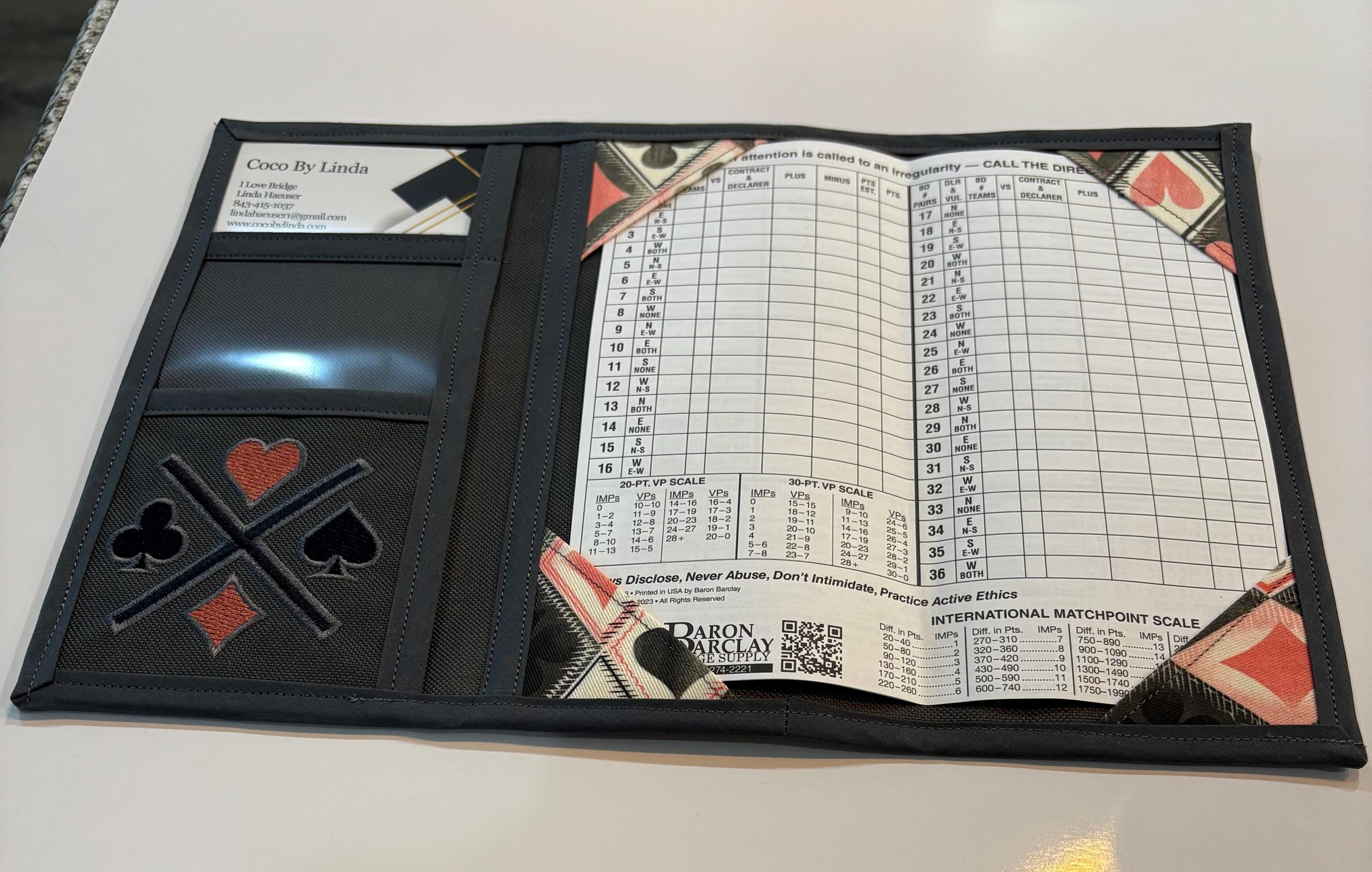 Bridge Convention Card Holders.....custom Made....you Can Choose Fabric ...