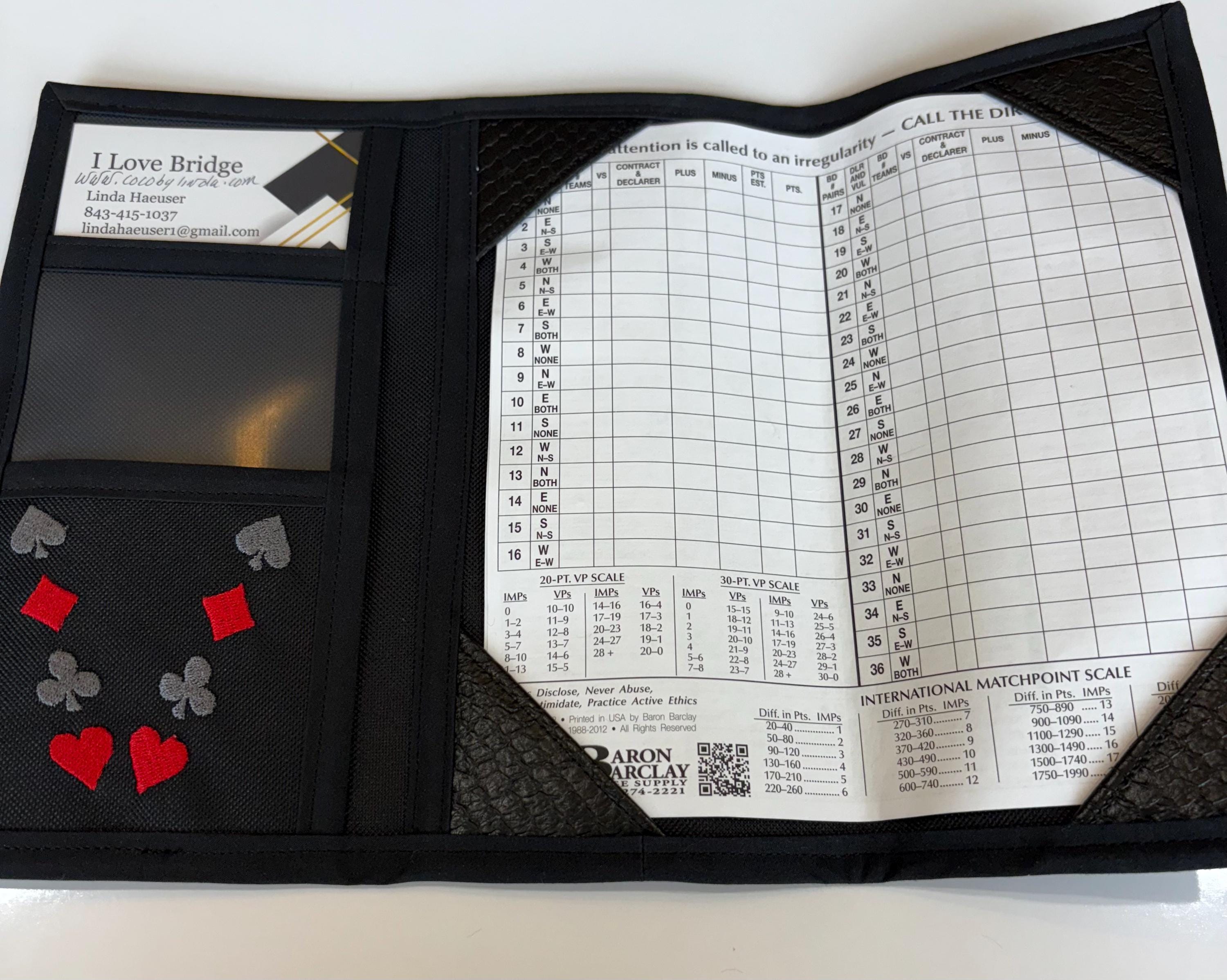 Bridge Convention Card Holders.....custom Made....you Can Choose Fabric ...