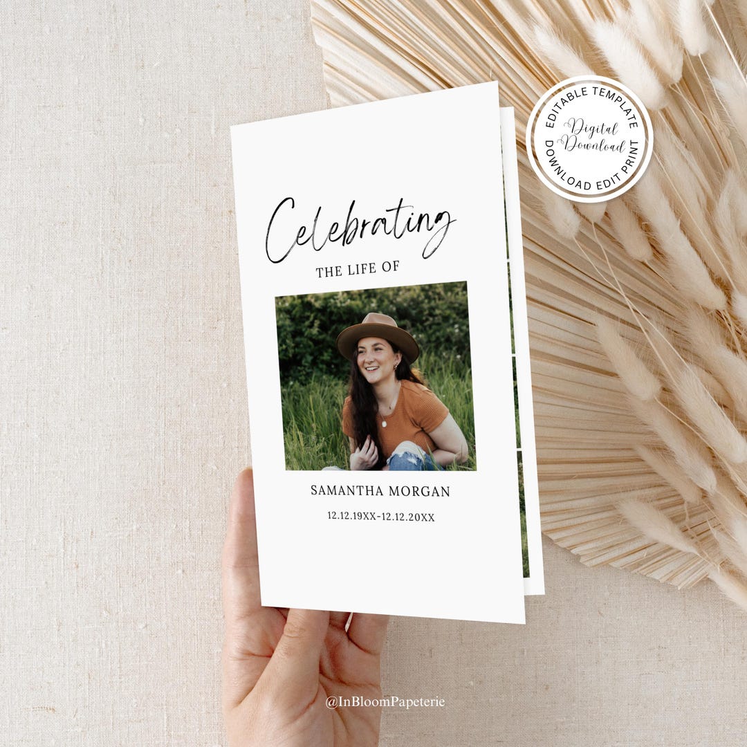 Funeral Program Template: Photo Collage, Celebration of Life (canva ...