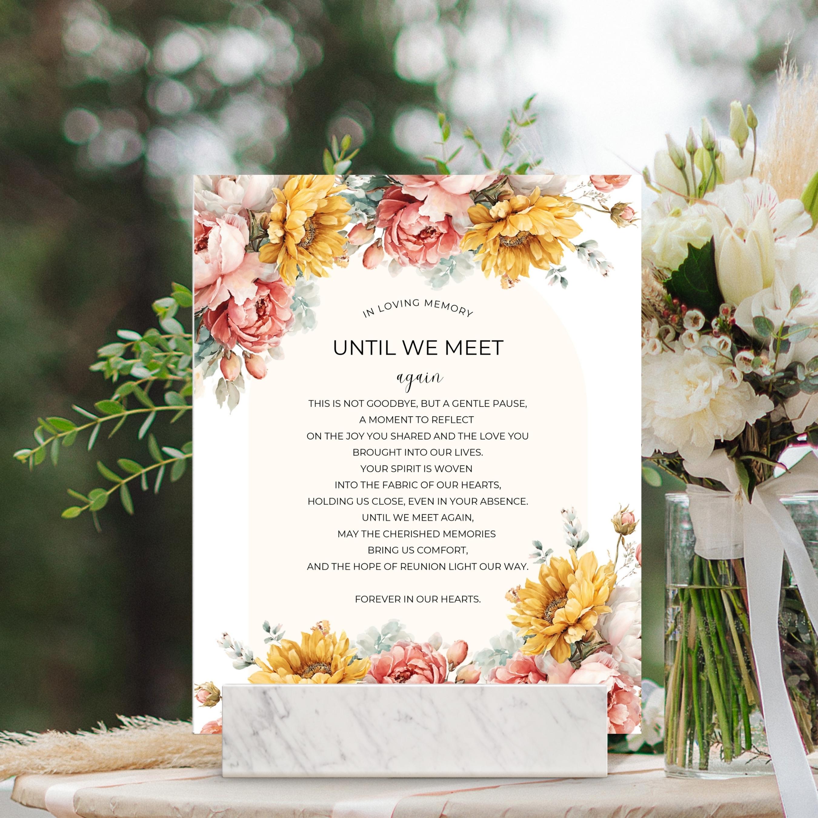 Memorial Service Poem: "until We Meet Again" Printable (PDF Download ...