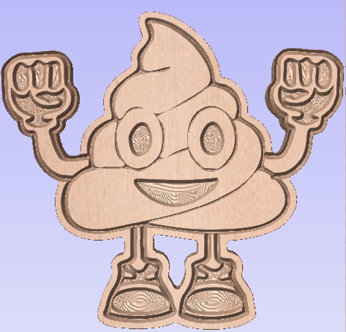 Poop Emoji With Arms and Legs .dxf and .svg for CNC Router and Lasers ...