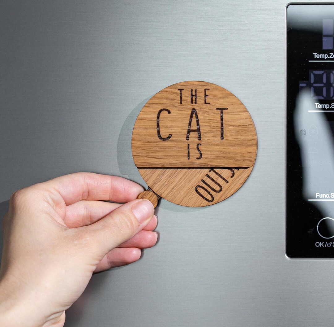 The Cat is Inside/outside Door Sign / the Dog is Inside/outside Magnet ...