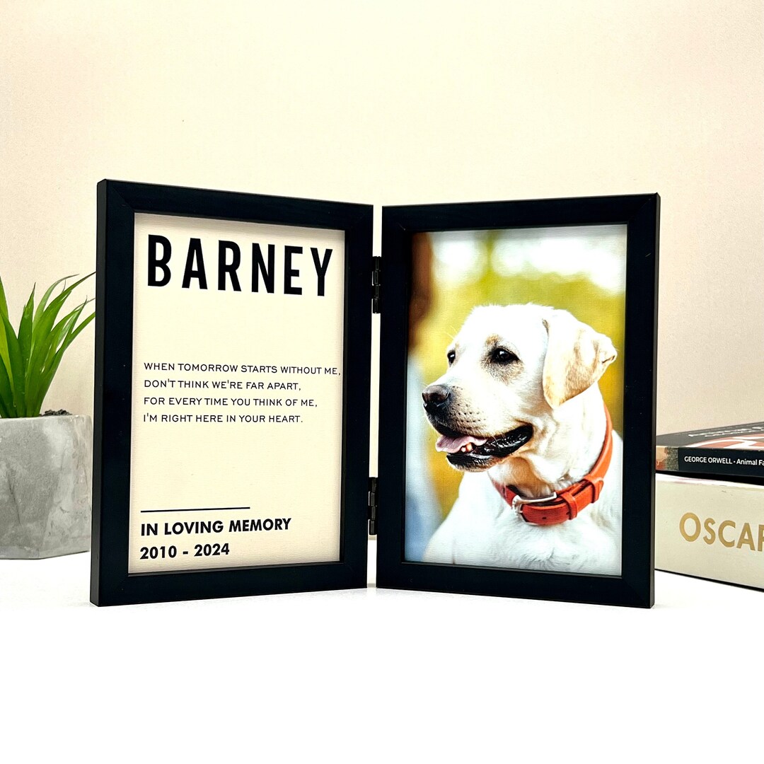 Personalized Loss of Pet Photo Frame, Dog Picture Framed Art, Memorial ...
