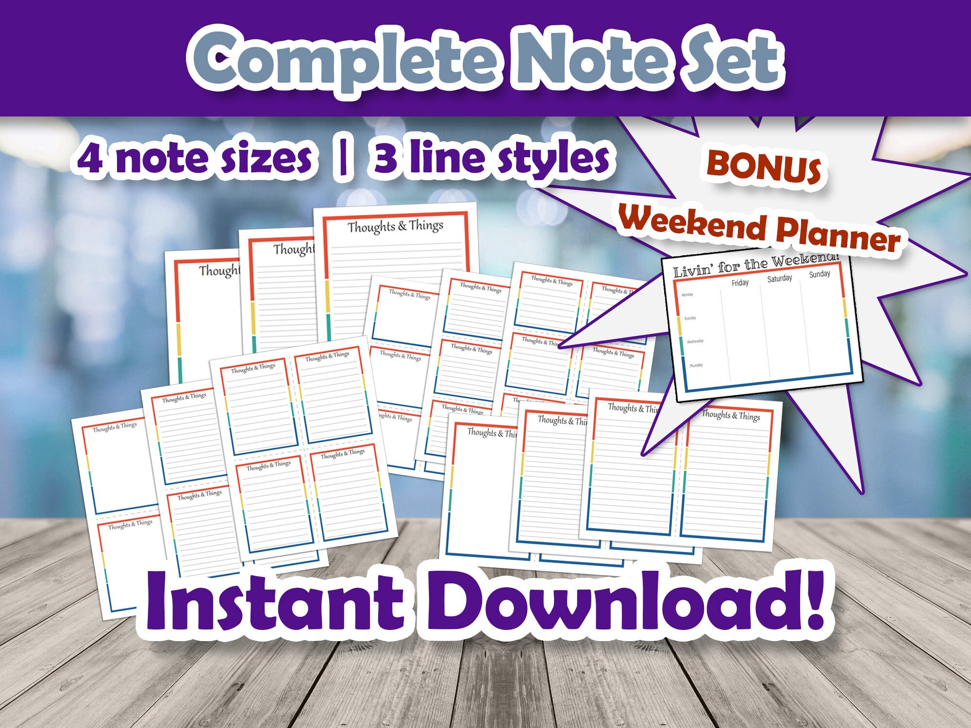 Páginas de notas imprimibles / imprimibles Sin líneas - Etsy México