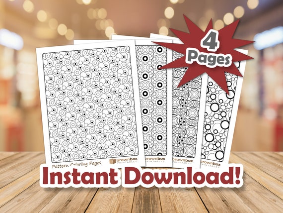 PRINTABLE Circle Pattern Coloring Page Set 4-001 4 Pages - Etsy