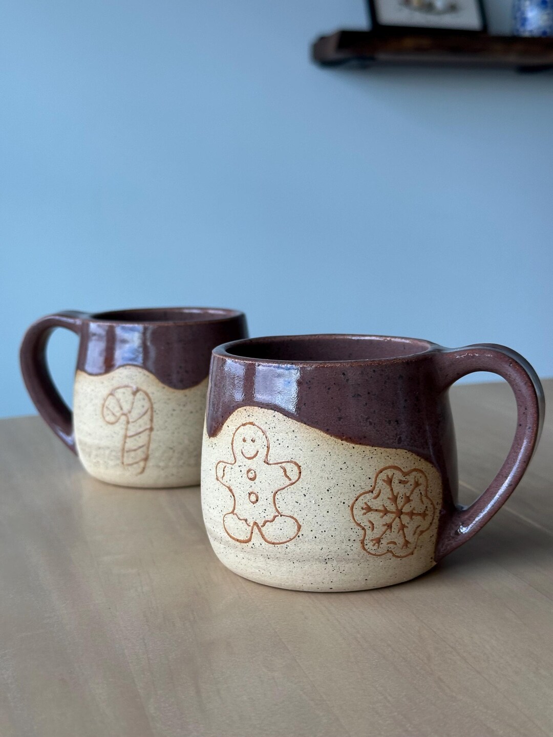 Handmade Ceramic Gingerbread Style Mug, One-off, 8oz - Etsy
