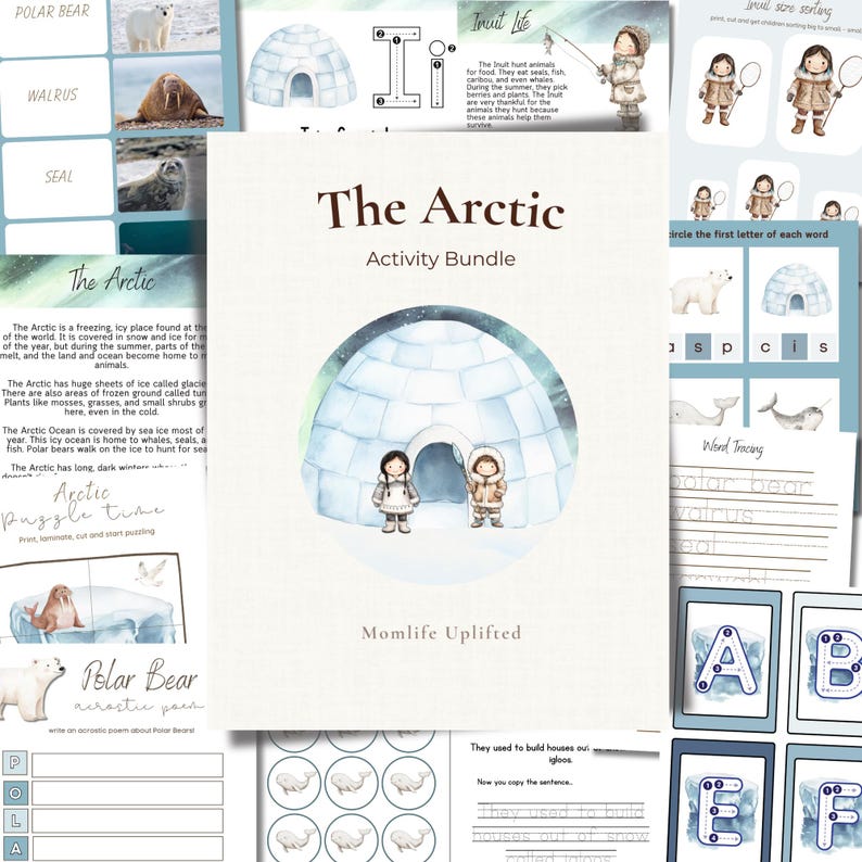 Arctic Animals Activities for Preschool Kindergarten and Elementary ...