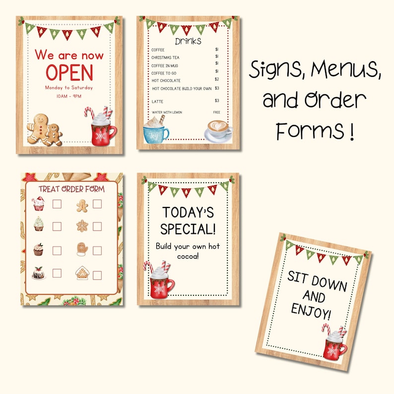 Dramatic Play Christmas Market Café – Holiday Coffee & Bakery Shop Set ...
