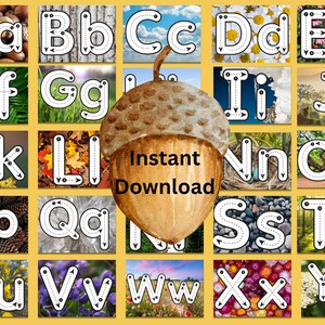 Nature Alphabet Tracing Cards | Nature ABC Printable | Gentle Learning ...