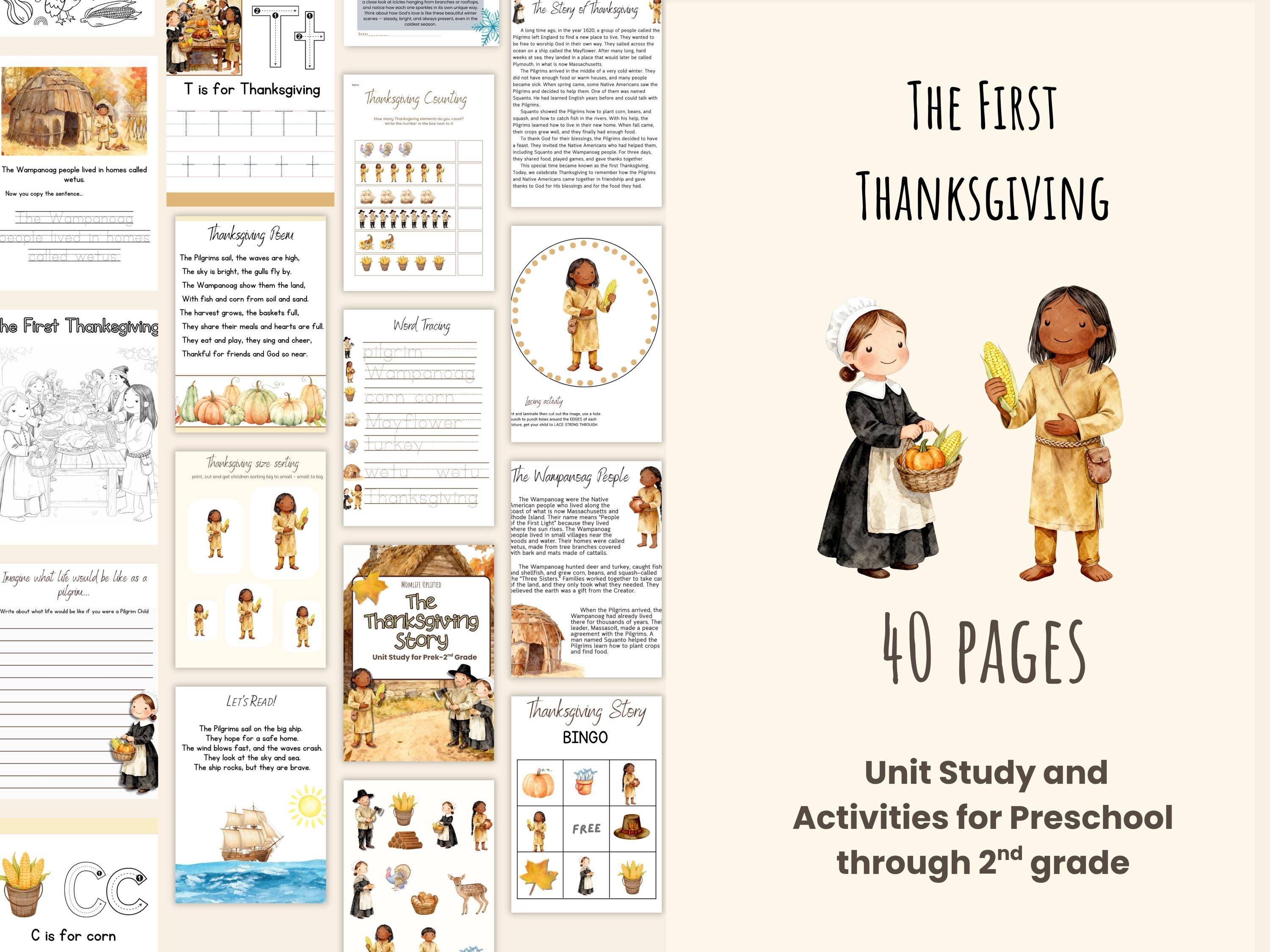 Thanksgiving Story Unit Study for Preschool–2nd Grade | Gentle ...