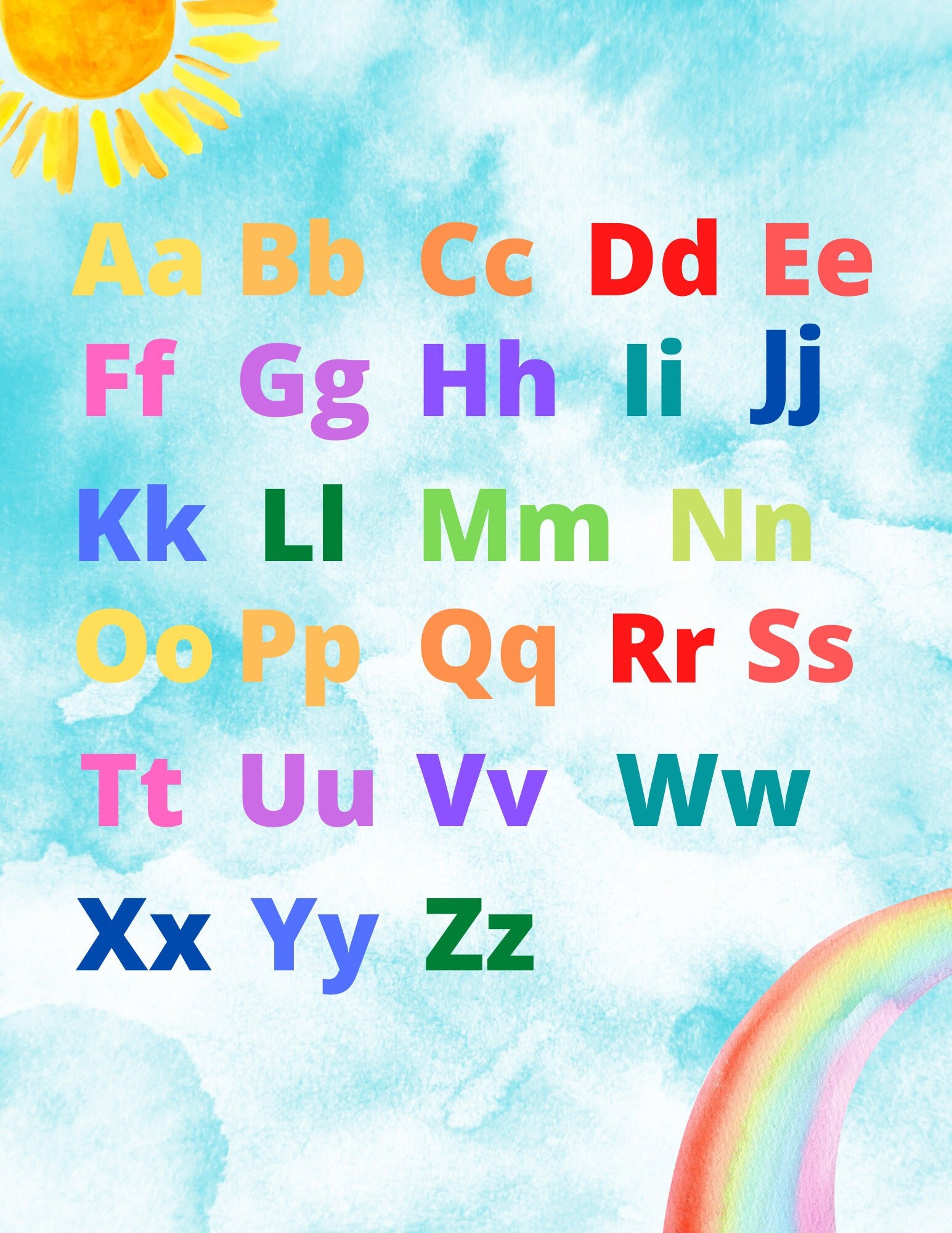 ABC Educational Poster School Printables Abc's - Etsy