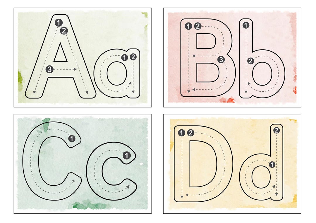 Alphabet Tracing Mat Cards, Printable Homeschool Activities for Early ...