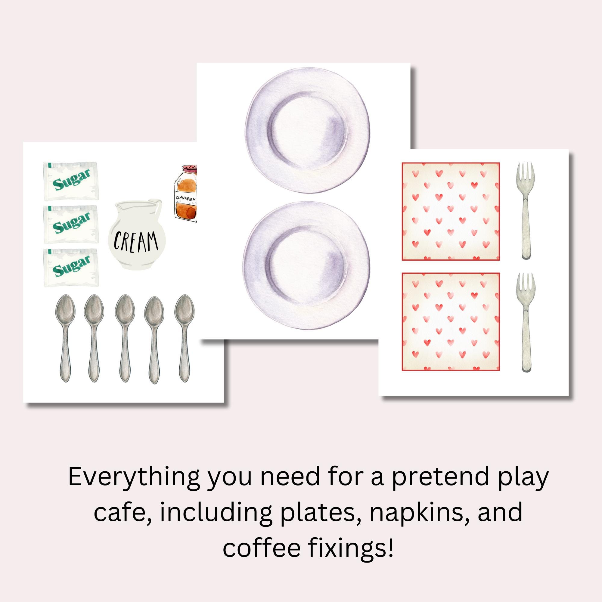 Valentine's Day Pretend Play Printables | Heart Cafe Dramatic Play Set ...
