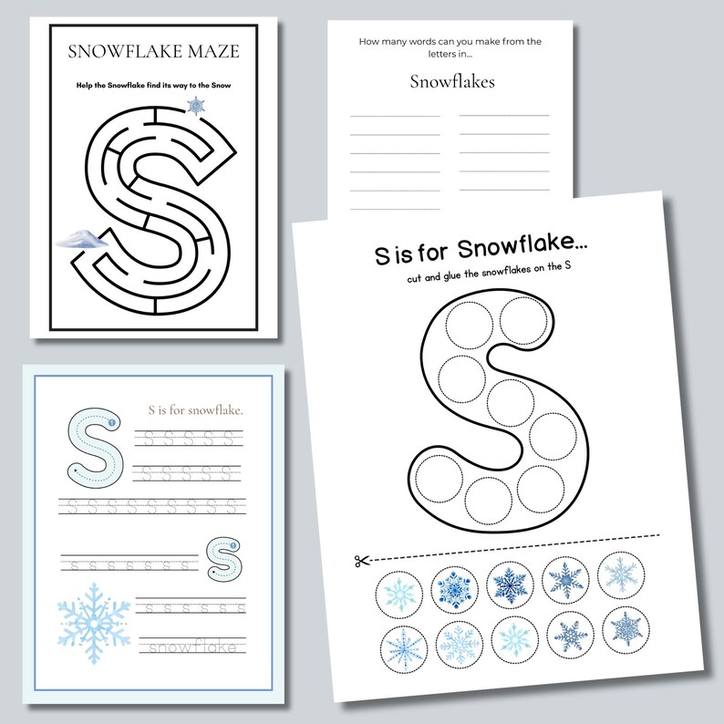 Snowflake Mini Study for Kids • Winter Preschool & Kindergarten ...