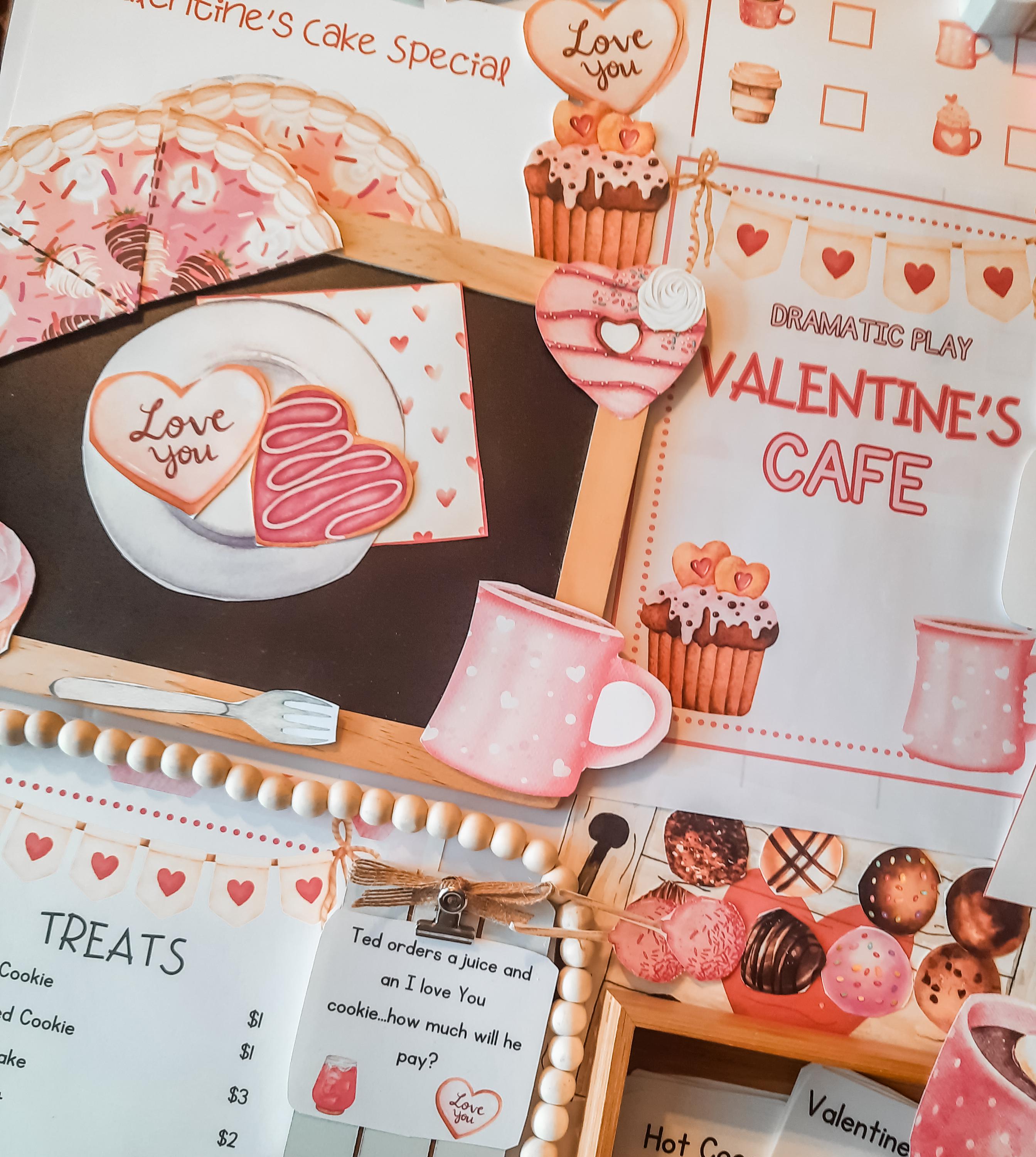 Valentine's Dramatic Play Pretend Cafe and Coffee Shop, Preschool ...