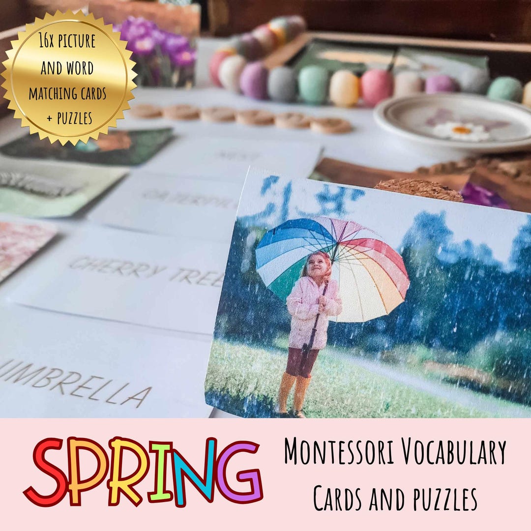 Spring Preschool Activities, Montessori Vocabulary Cards With Real ...