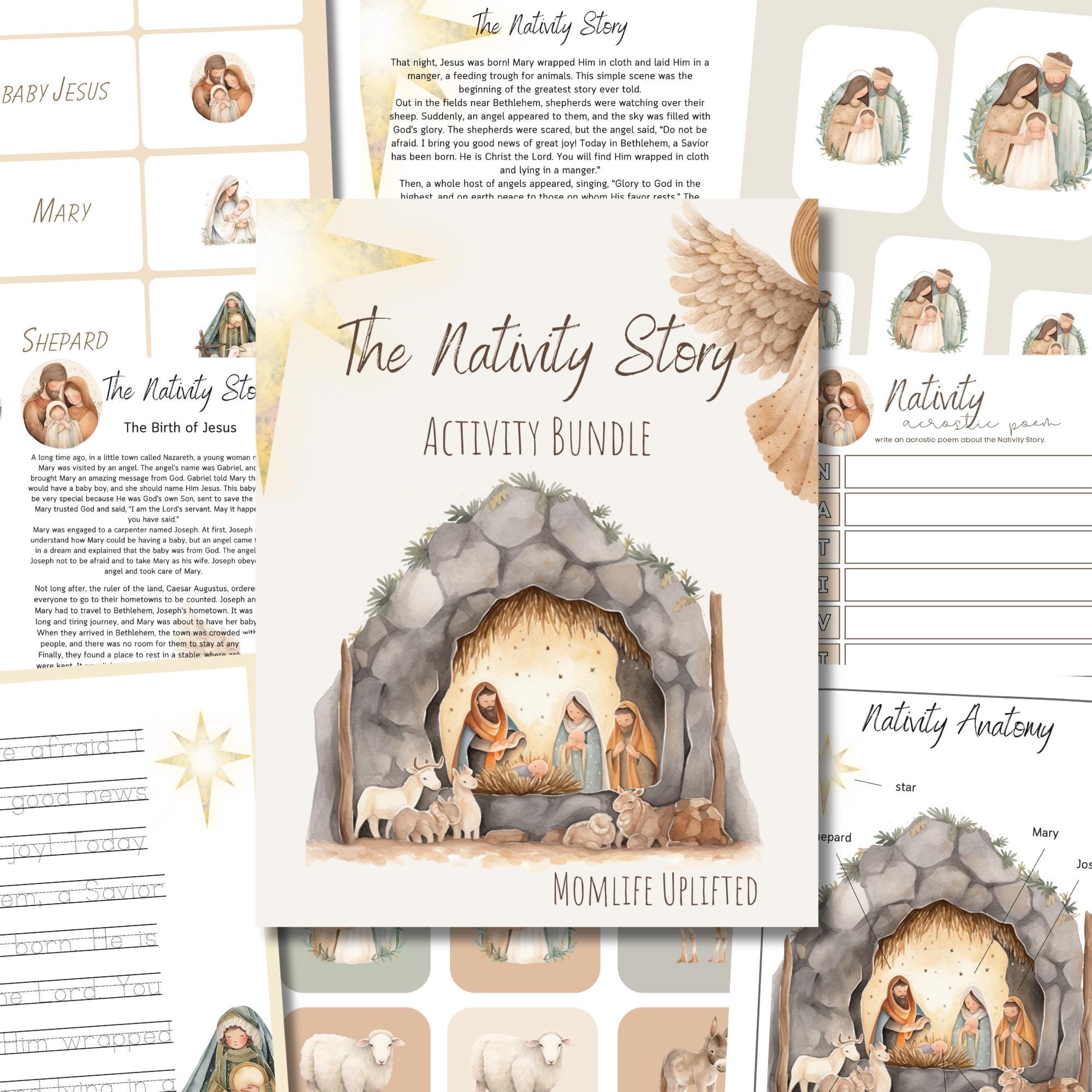 Christmas Sunday School Printables, Nativity Story Birth of Jesus - Etsy