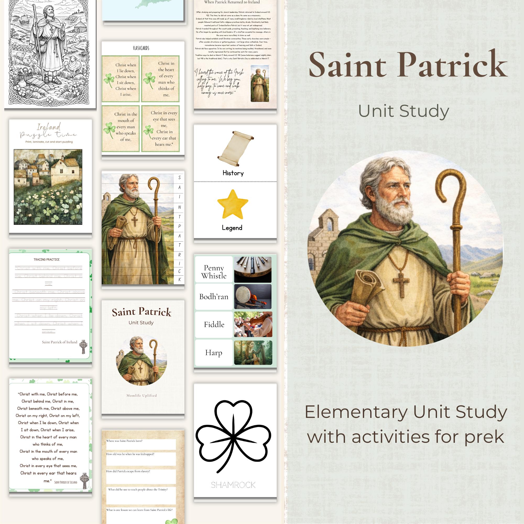 Saint Patrick Unit Study Christian Homeschool History Ireland Geography ...