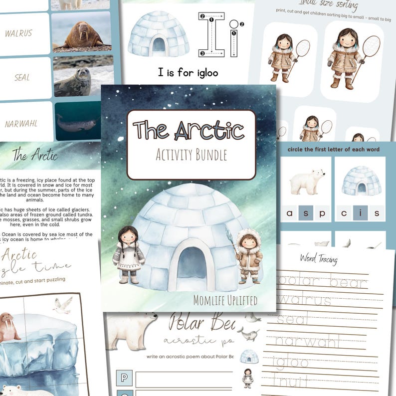 Arctic Animals Activities for Preschool Kindergarten and Elementary ...
