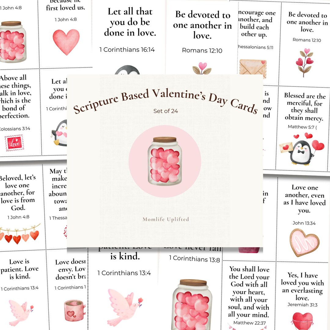 Christian Valentine's Day Cards, Printable Scripture Valentines for ...
