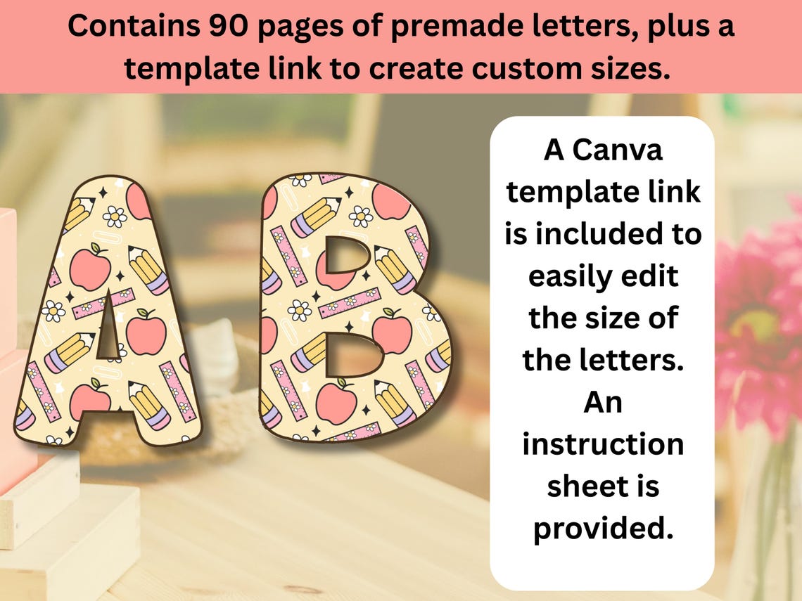 Back to School Bulletin Board Letters for Classroom, Printable Alphabet ...