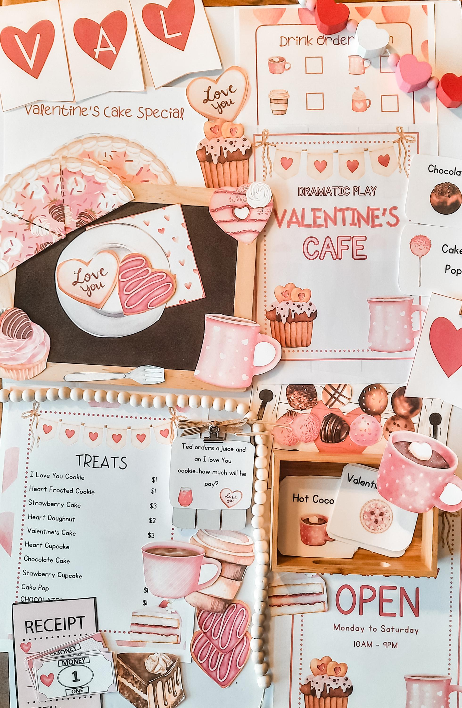 Valentine's Dramatic Play Pretend Cafe and Coffee Shop, Preschool ...