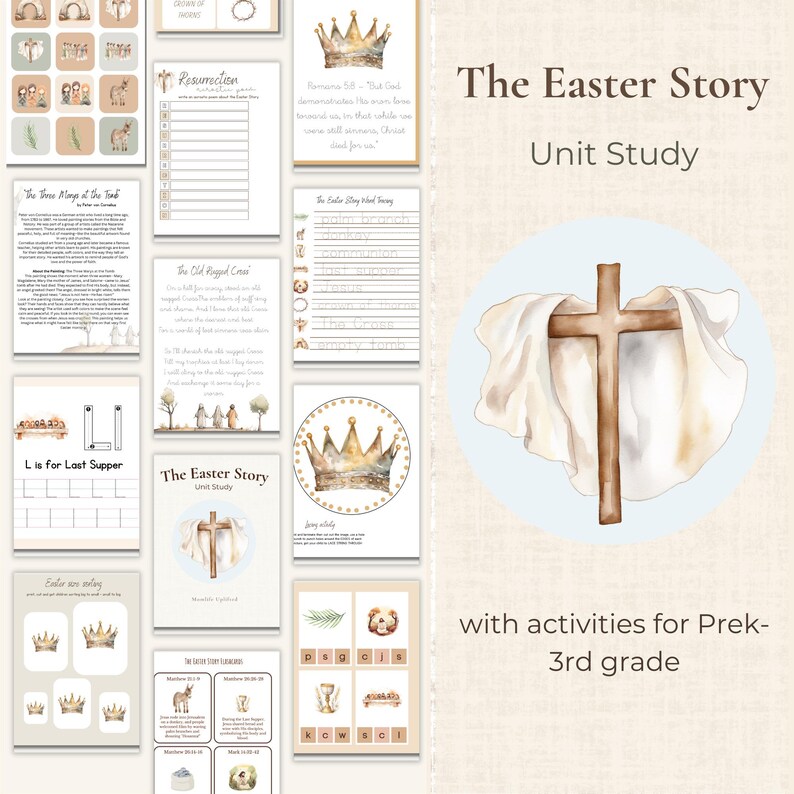 Easter Story Resurrection Activities, Charlotte Mason Unit Study, Bible ...