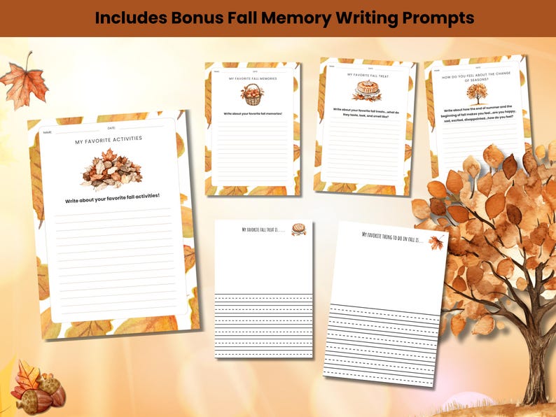 Fall Bucket List | Printable Poster With Family Activities & Writing ...