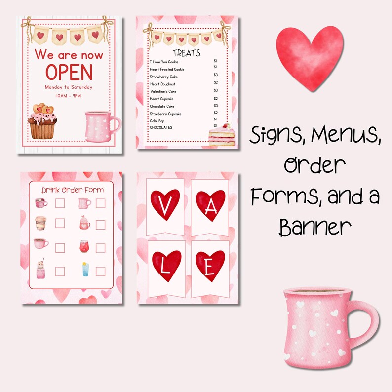 Valentine's Dramatic Play Pretend Cafe and Coffee Shop, Preschool ...
