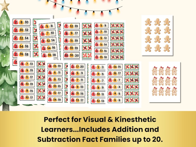Gingerbread Math Fact Families 1–20 | Early Learning Christmas Math ...