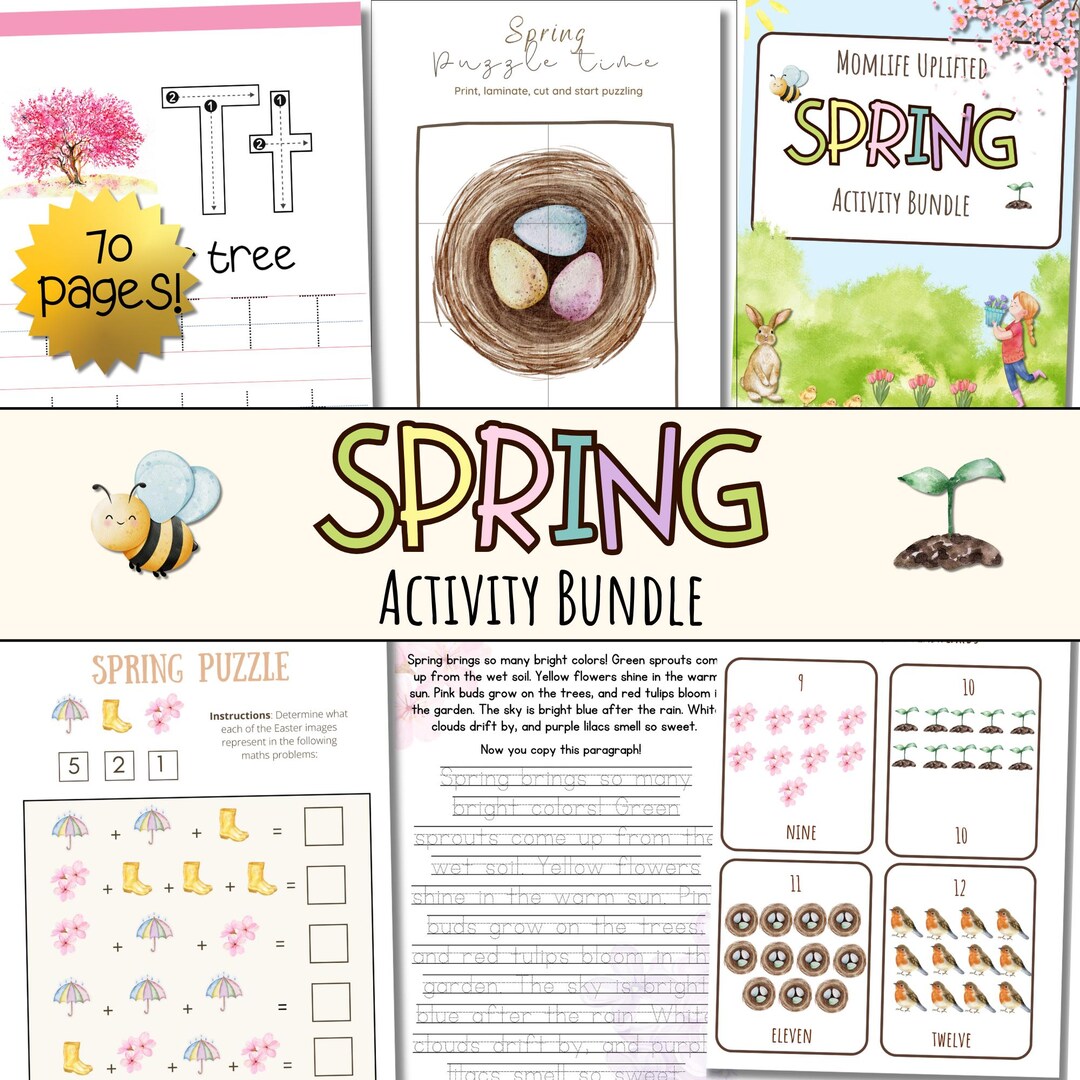 Spring Printable Activity Bundle for Kids, Spring Morning Basket ...