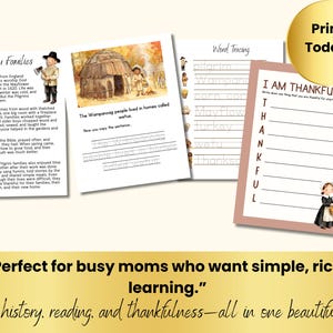 Thanksgiving Story Unit Study for Preschool–2nd Grade | Gentle ...