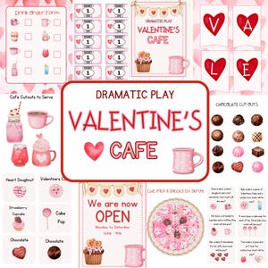 Valentine's Dramatic Play Pretend Cafe and Coffee Shop, Preschool ...